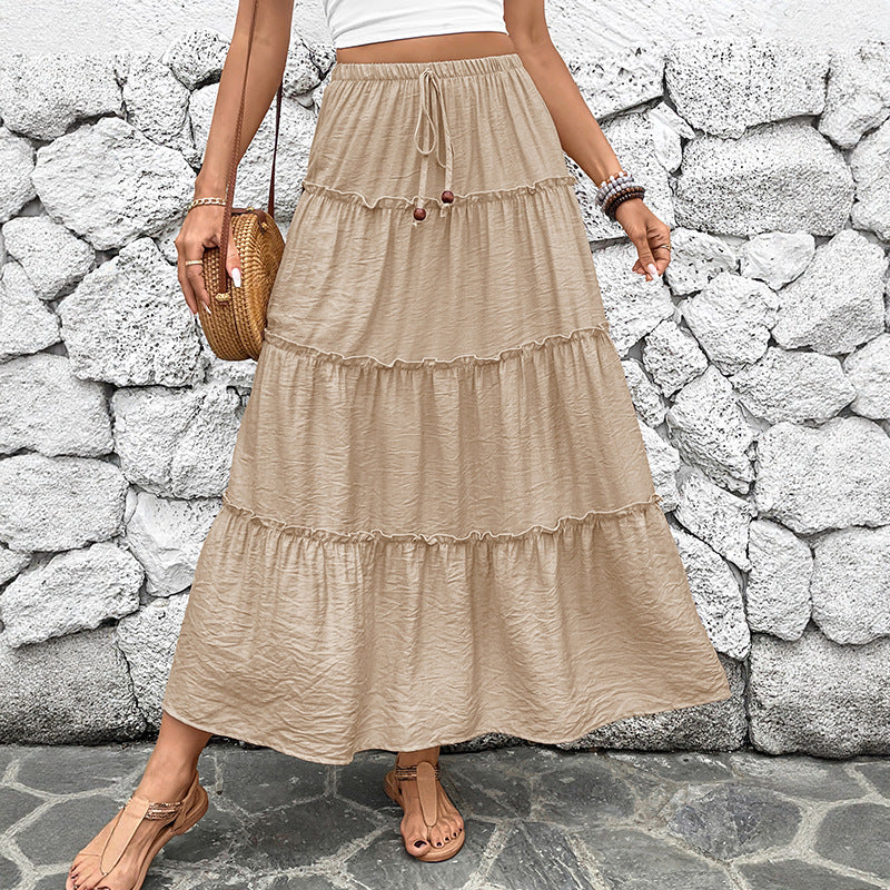 Rowen | Sommerliche Maxirock mit Falten im Boho-Stil für Frauen – Zarofia
